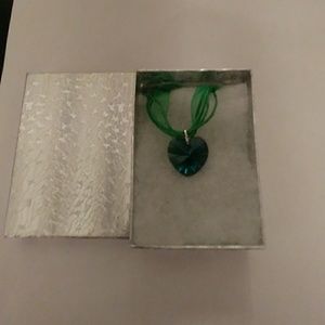 Jewelry | Forest Green Crystal Heart Necklace | Poshmark